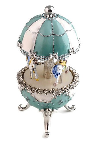 Light Blue Musical Horse Carousel - בדרך הטבע