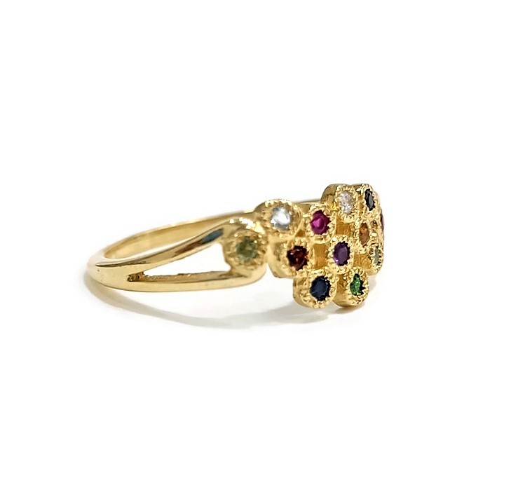Breastplate Stones Ring - 14K Gold - בדרך הטבע